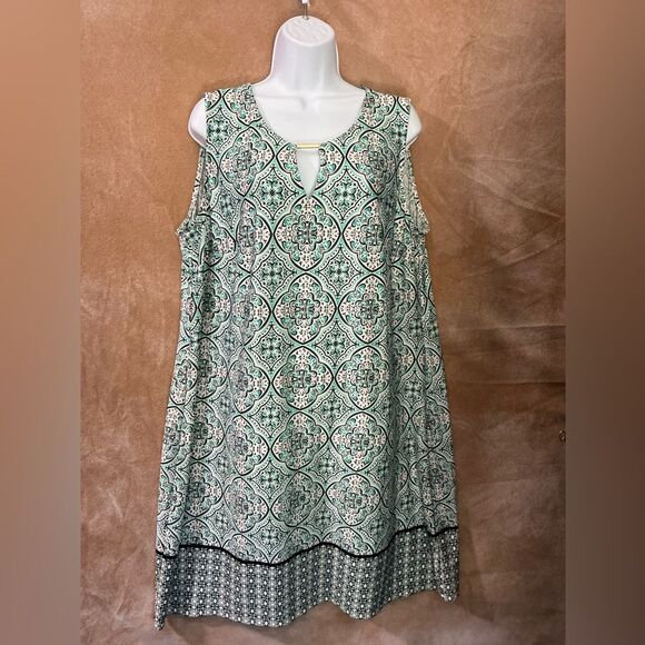 Tacera | Dresses | Tacera Turquoise And Black Patterned Dress | Poshmark